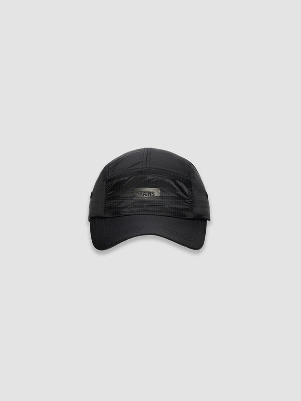 Rains 5 Panel Ripstop Cap - Black at e.c.t. studio