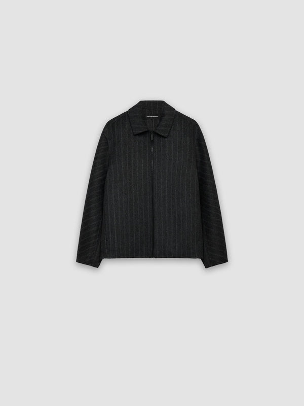 Adolfo Dominguez Double-faced Stripe Jacket - Grey Stripe at e.c.t. studio